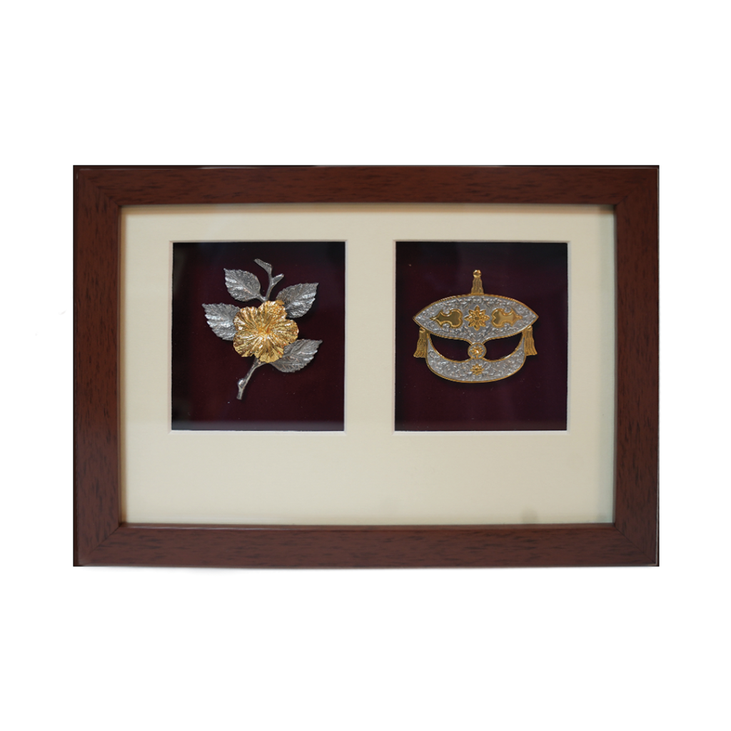 Frame 2 in 1 Pewter – Bunga Raya, Wau Bulan – KARYANEKA